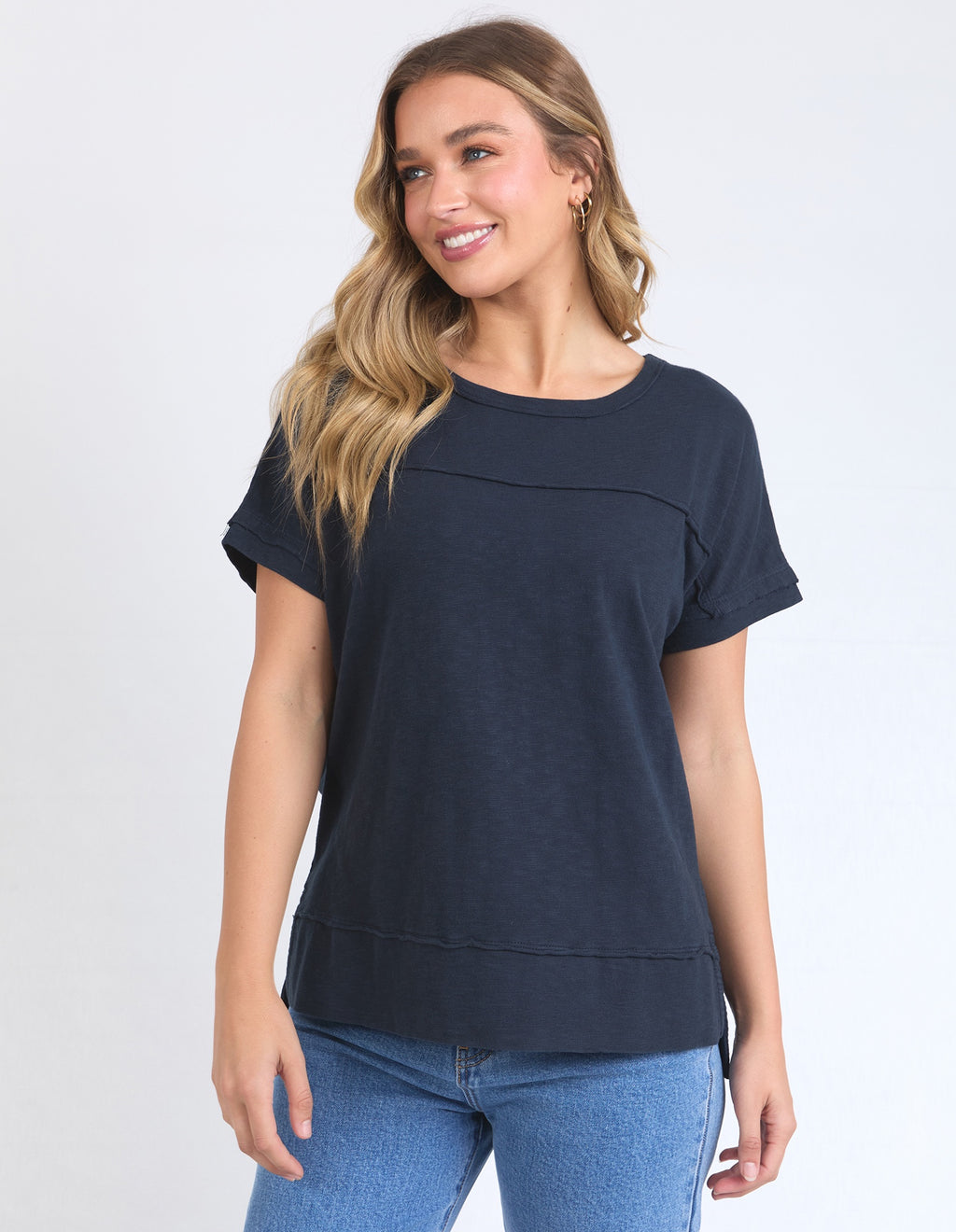 ALLISON TEE - Dark Saphire – CUT Clothing NZ