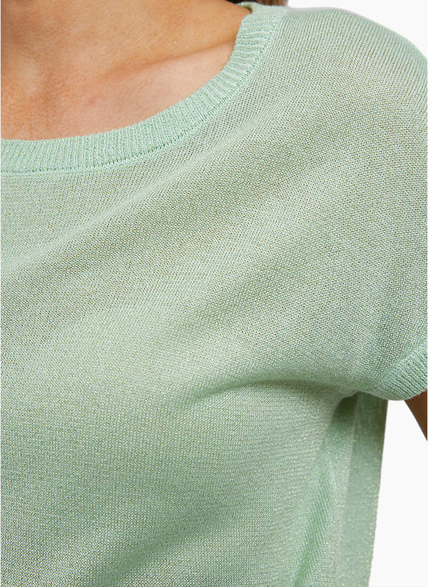 Alma Knit Metallic Mint - by Foxwood